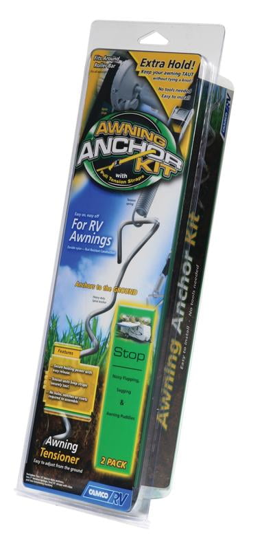 Camco RV Awning Anchor Kit | Includes Long-Lasting Pull Tension Straps ...