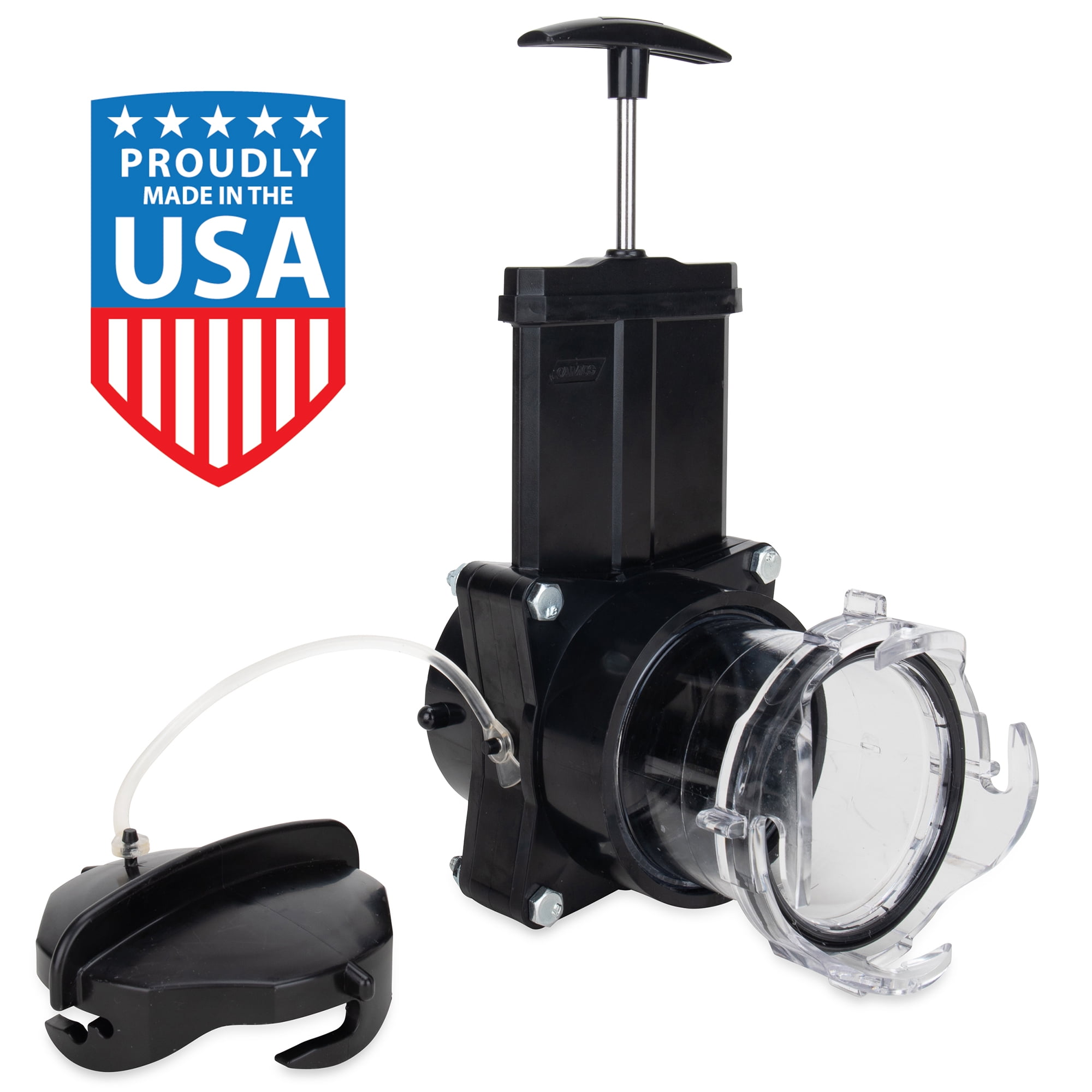 Camco, RV Gate Valve, Model 39053, Built-in 3-1/2 inch Clear Adapter ...