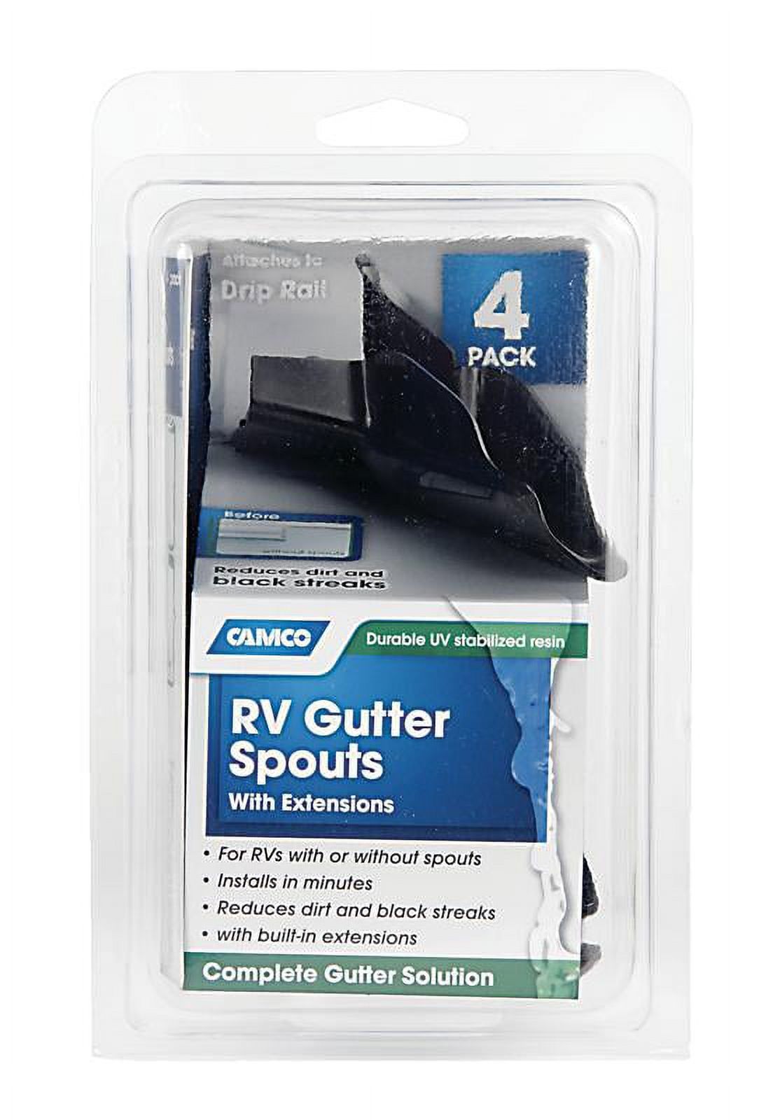 Camco RV Gutter Spouts with Extensions | Made of Durable UV-Stabilized ...
