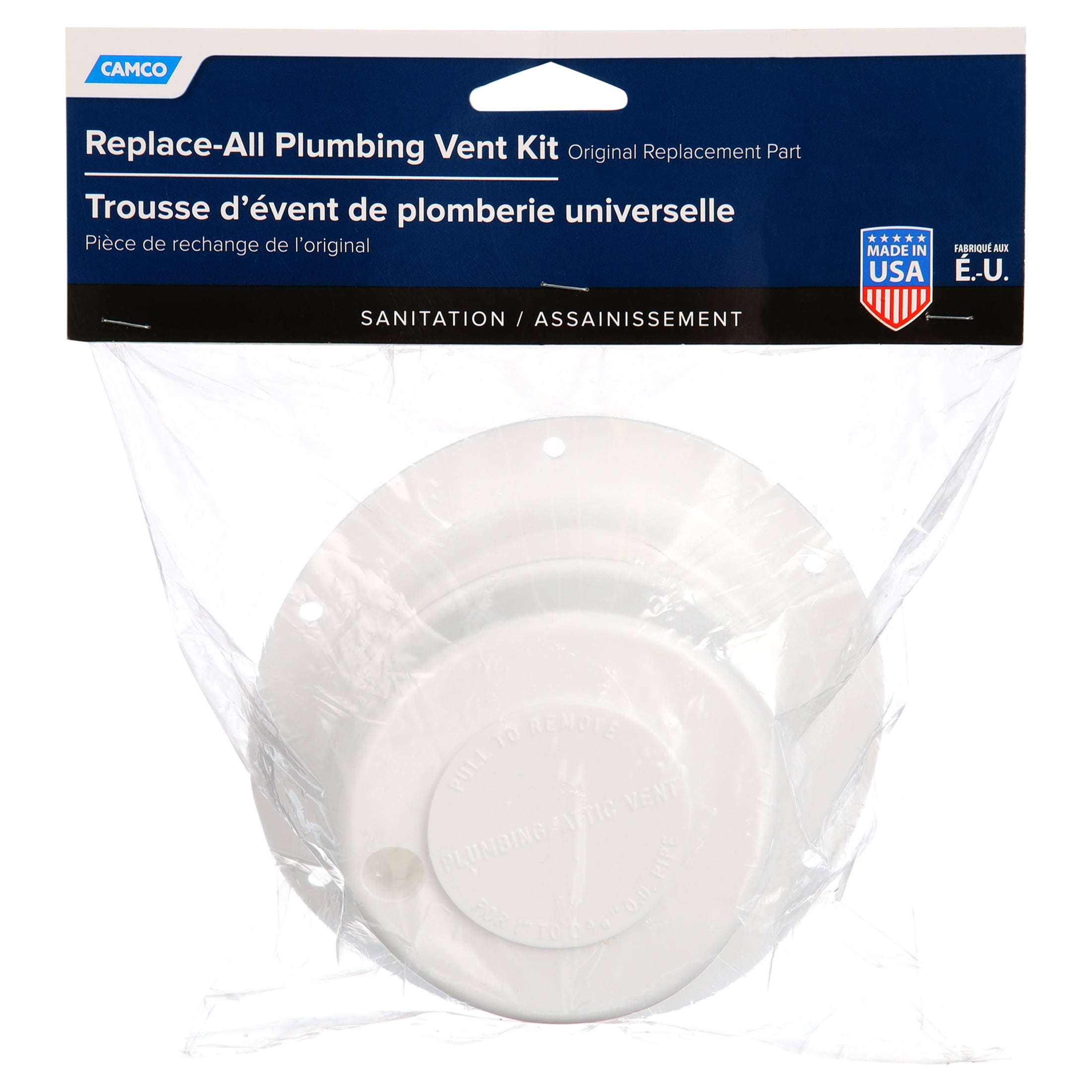 Camco RV Replace-All Plumbing Vent Kit - Polar White (40033) - Walmart.com
