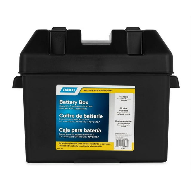 Camco RV Standard Battery Box, Durable Woven Hold-Down Strap (55362 ...
