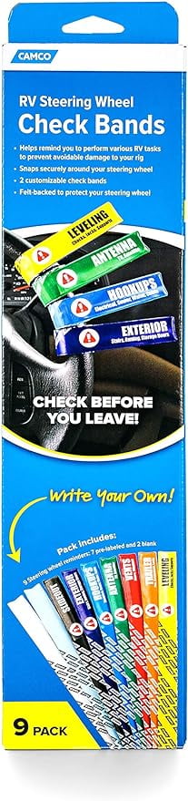 Camco RV Steering Wheel Check Bands - Pre-Labeled and Customizable ...