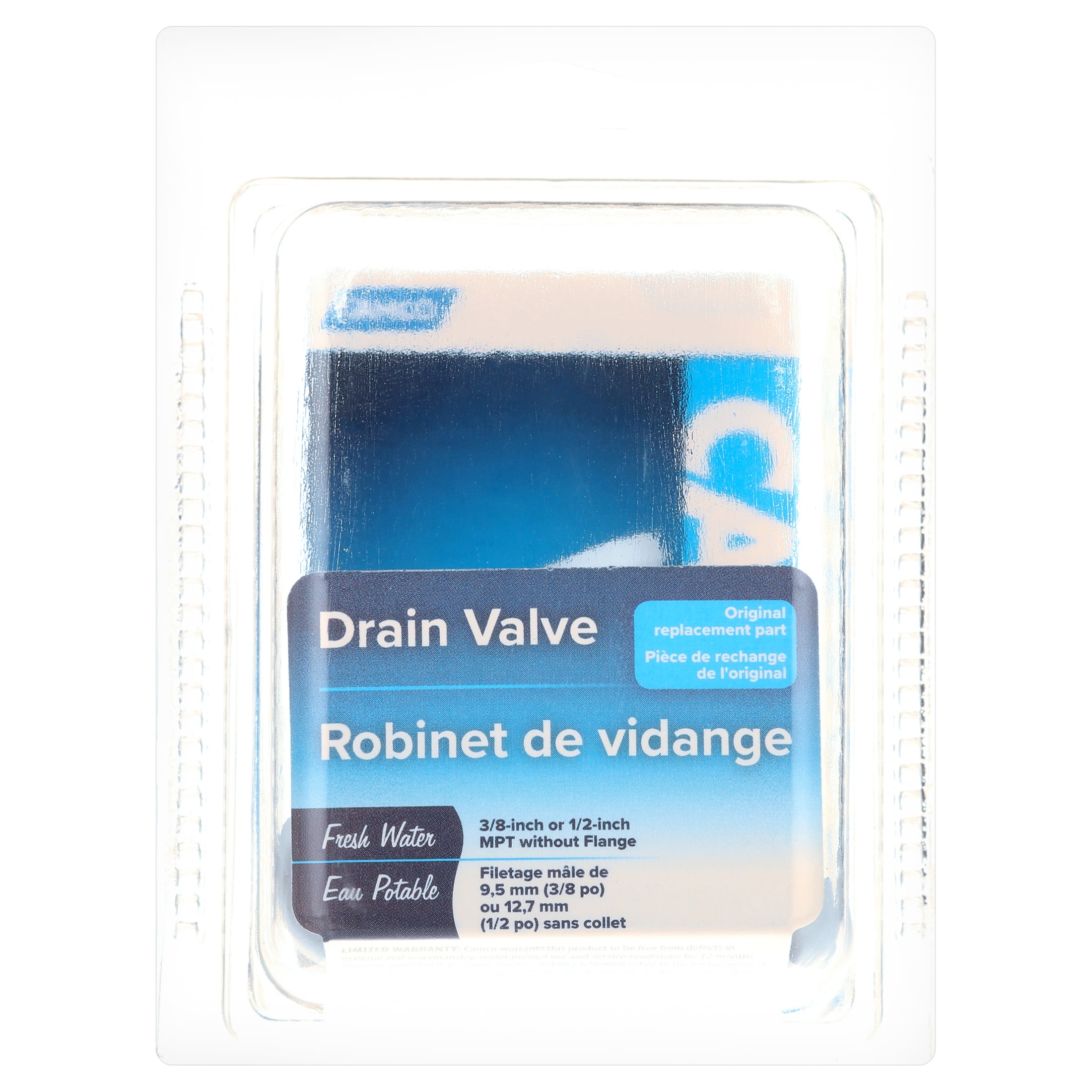 Camco RV Water Tank Drain Valve - 3/8-inch or 1/2-inch MPT - White ...