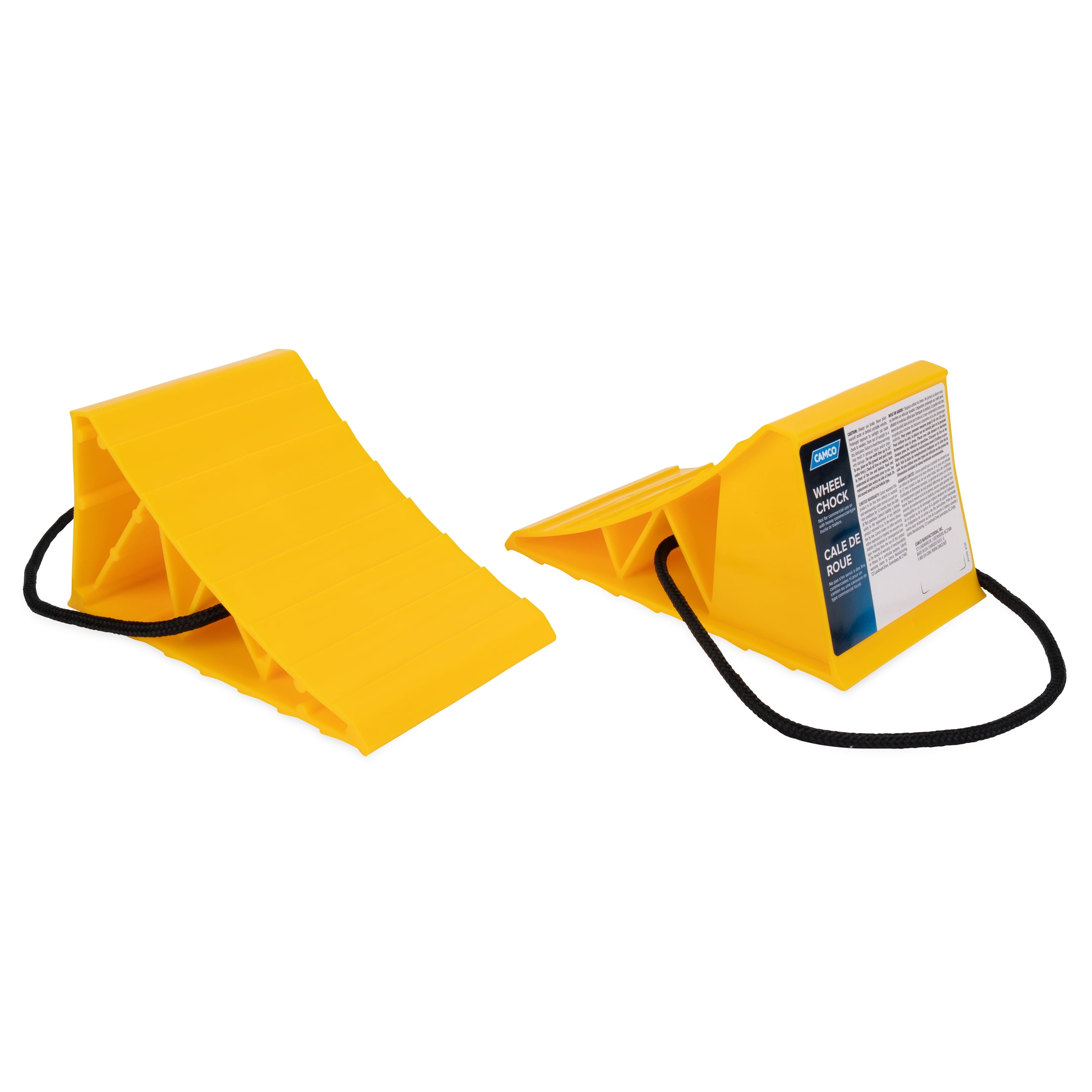 Camco RV Wheel Plastic Chocks with Rope, Compatible with Tires up to 26 ...