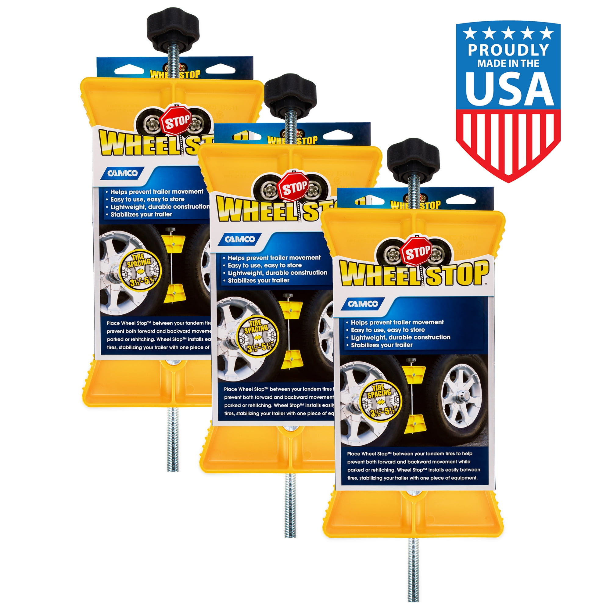 Camco RV Wheel Stop - Fits 26-inch to 30-inch Diameter Tires - Yellow ...