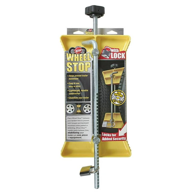 Camco RV Wheel Stop with Padlock Stabilizes Your Trailer by Securing ...