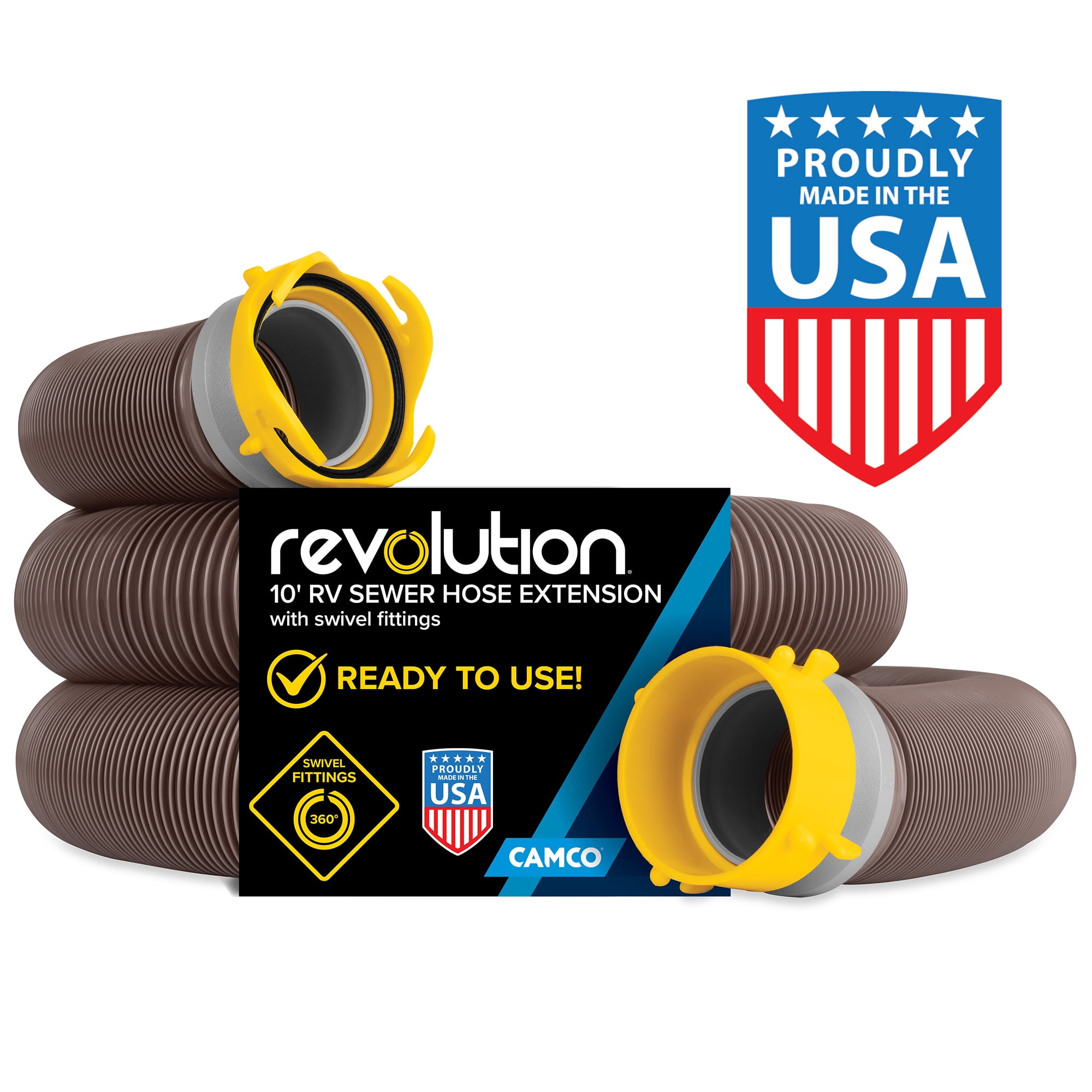 Camco Revolution 360 10-Foot RV Sewer Hose Kit - Vinyl, Multicolor ...