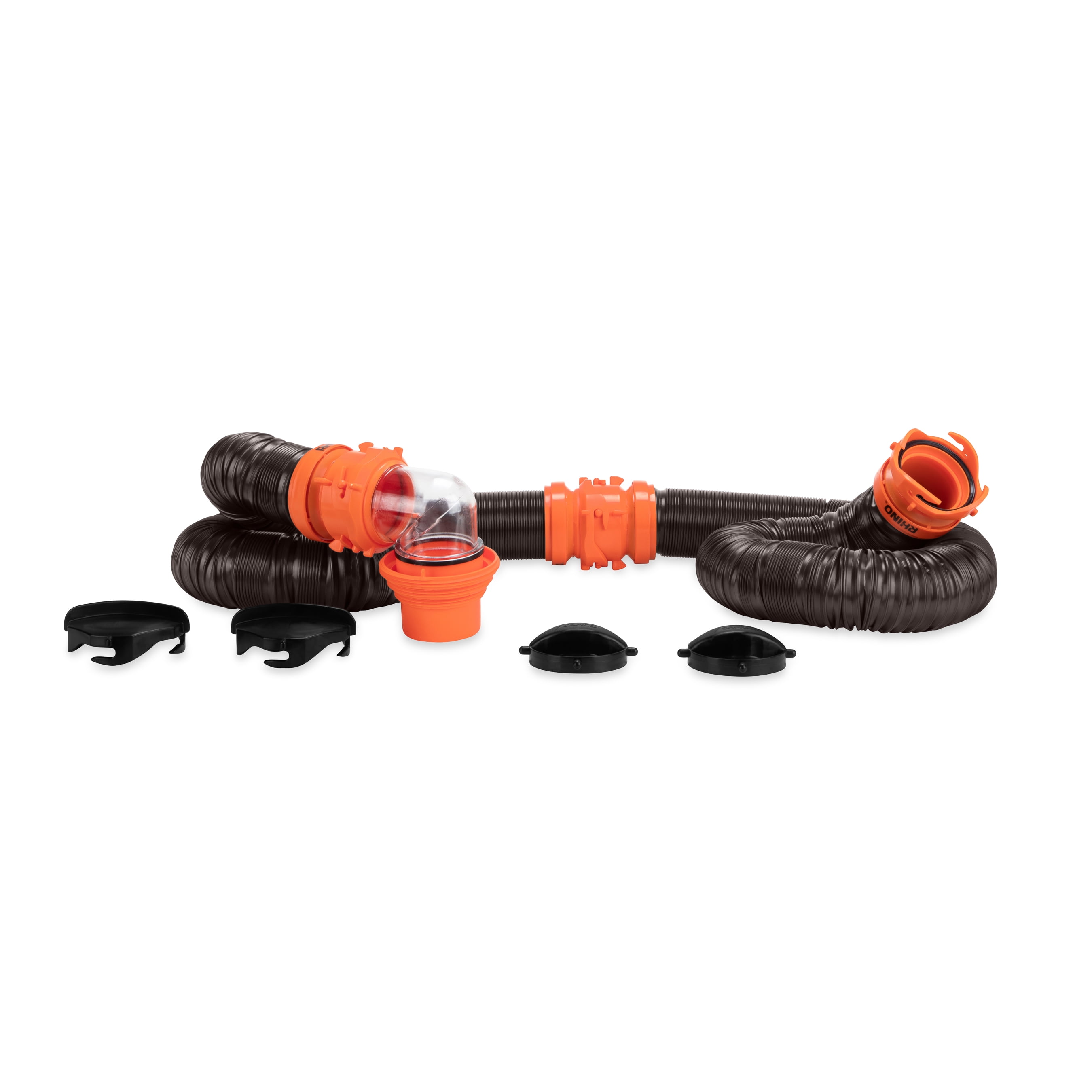 Camco RhinoFLEX 20ft RV Sewer Hose Kit - 23 Mils of Polyolefin, Black ...