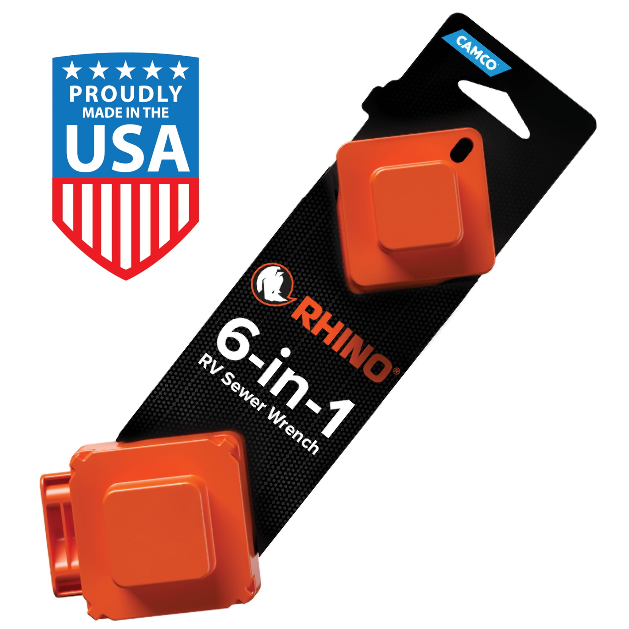 Camco RhinoFLEX 6-in-1 Camper/RV Sewer Fitting Wrench | Plastic, Orange ...