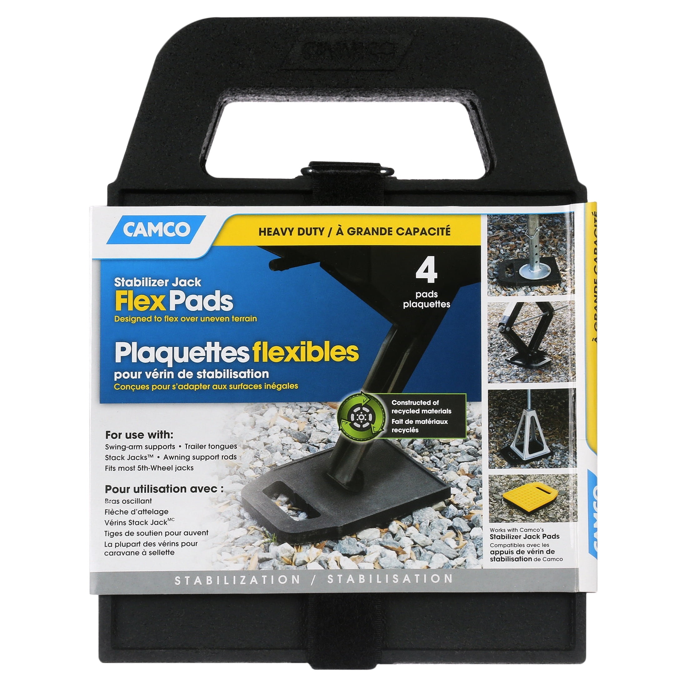 Camco Stabilizer Jack Pads | Absorbs Uneven Pressure | Recycled Rubber ...