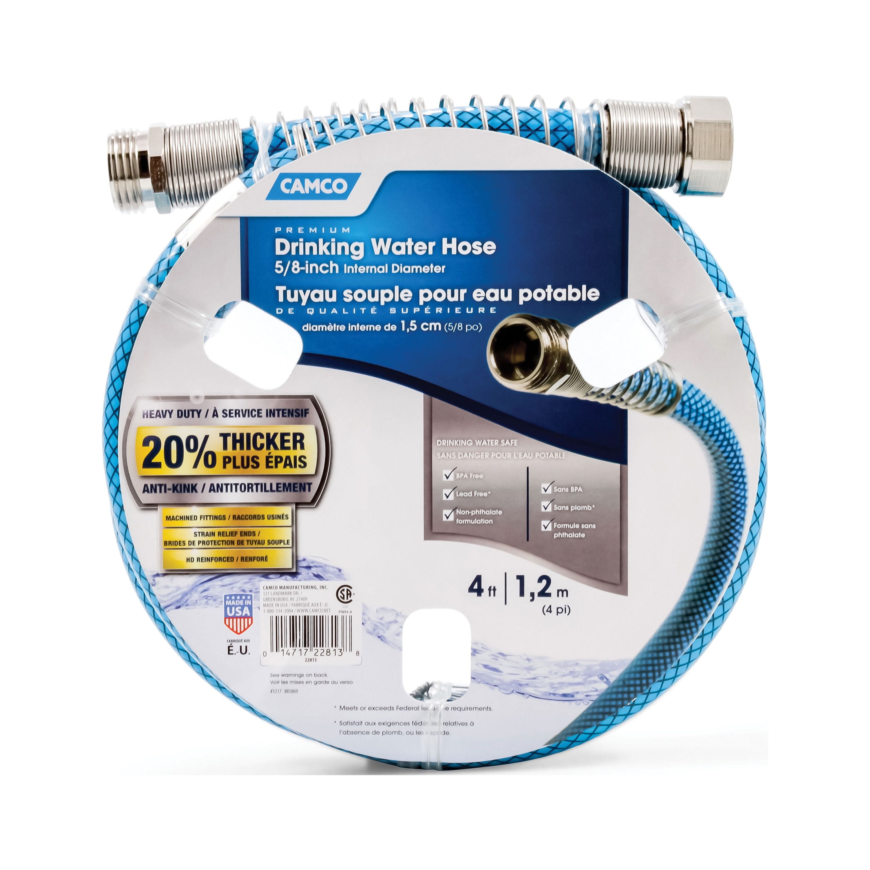 Camco TastePURE Premium Drinking Water Hose | Machined Fittings and ...