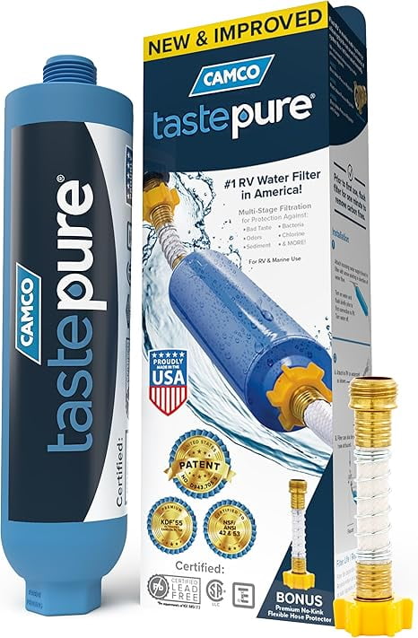 Camco Tastepure RV Water Filter - New & Advanced RV Inline Water Filter ...