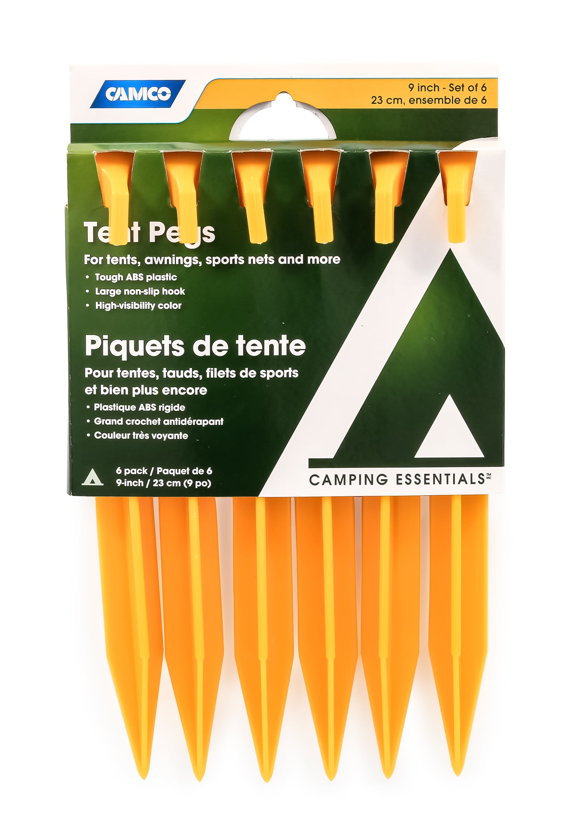 Camco Tent Pegs | Designed for Camping, Tents, RV Awnings, Sport Nets ...