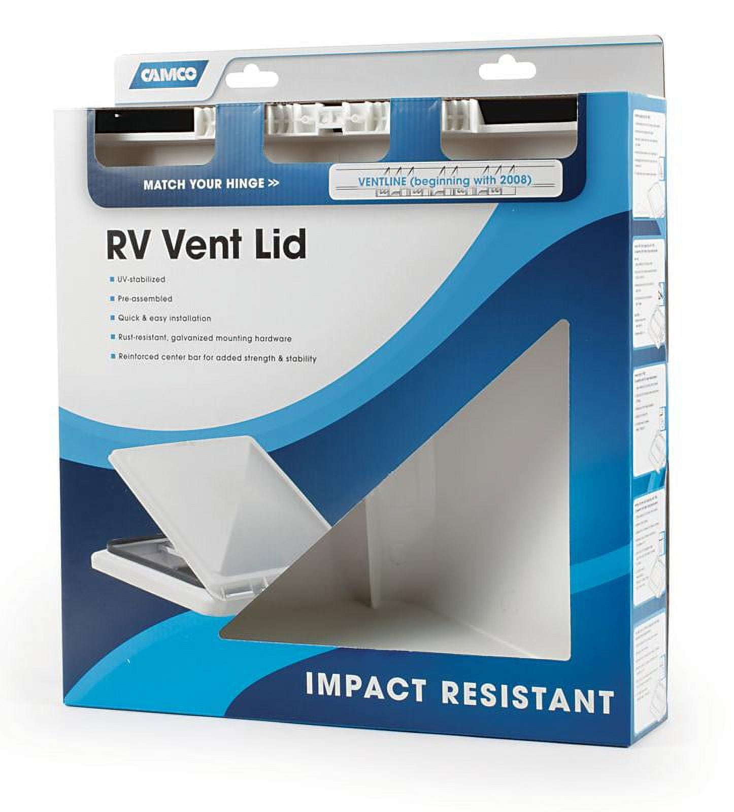 Camco Vent Lid - Fits 14 x 14-inch Vents - White, Impact Resistant ...