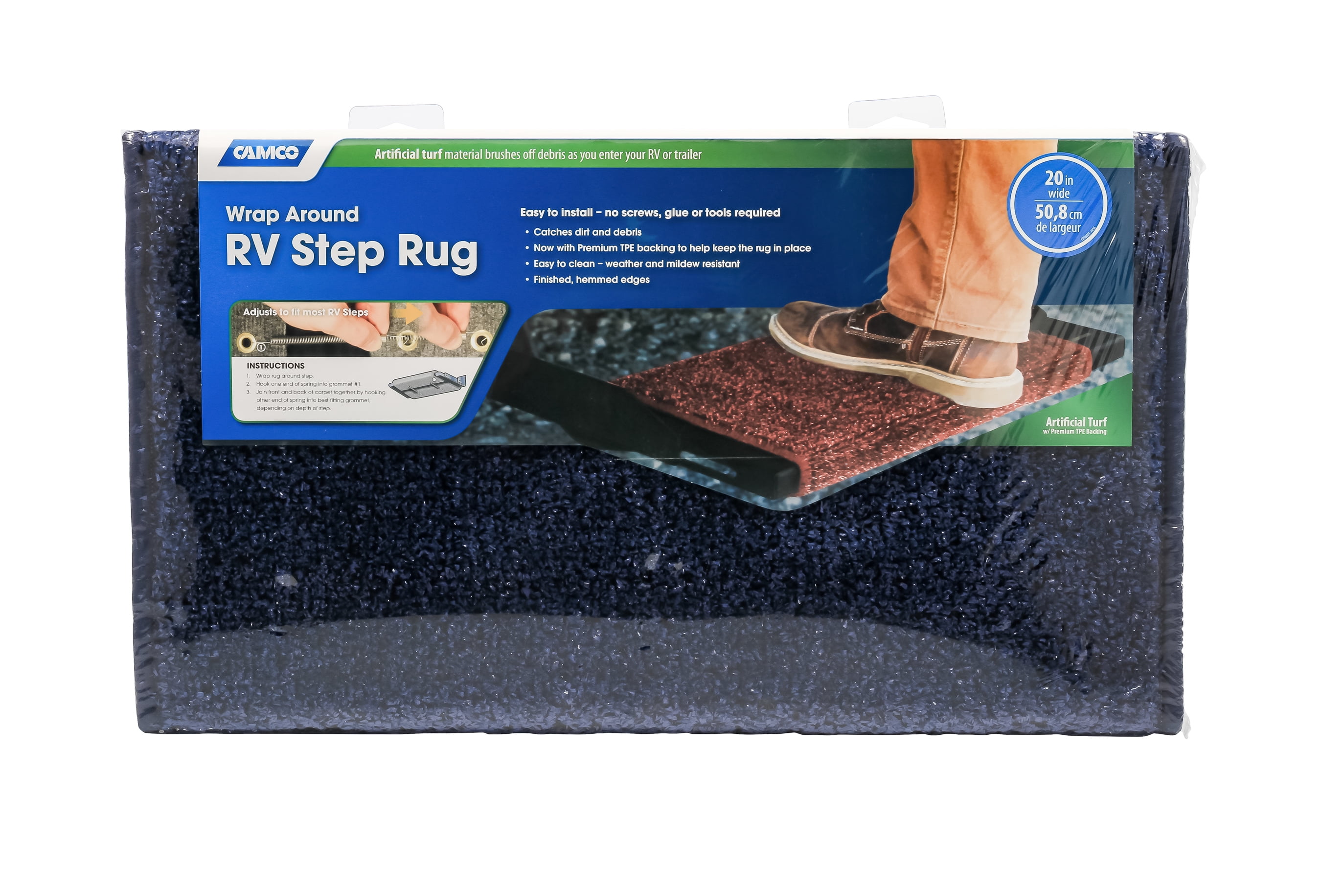 Camco Wrap Around Turf Rug | Features an Improved TPE Backing for ...