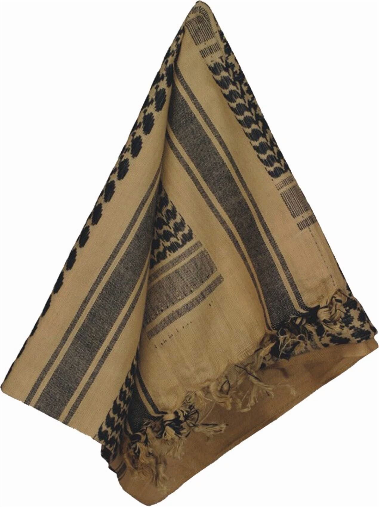 Camcon Shemagh Desert Headwear Eye Protection Cotton Sand/Black Scarf ...