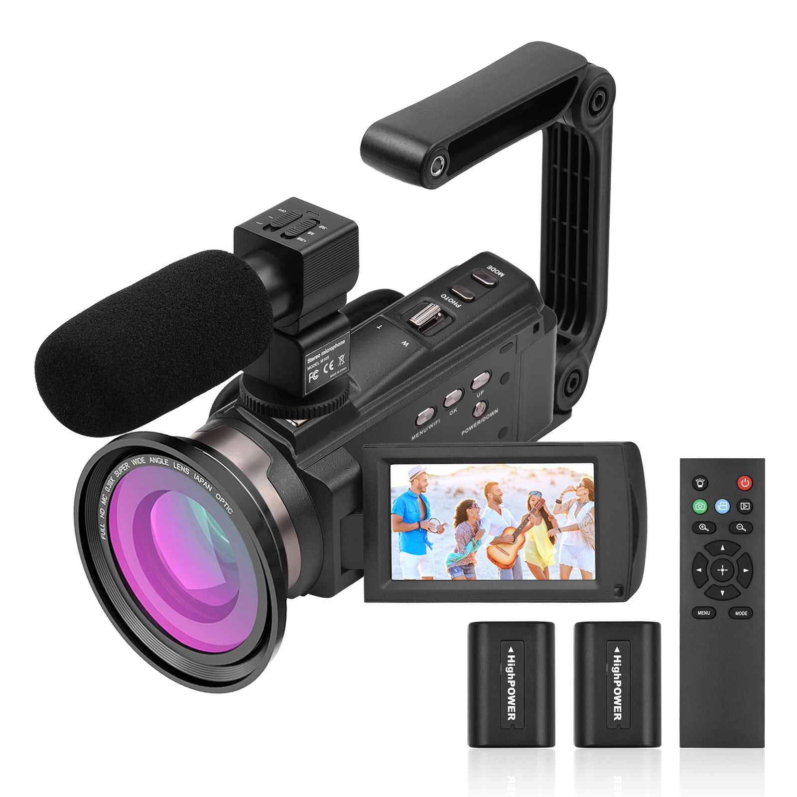 Camcorder,Remote 2 4k/60fps 48mp Wifl 48mp Wifi Video Camera Lens 1 ...