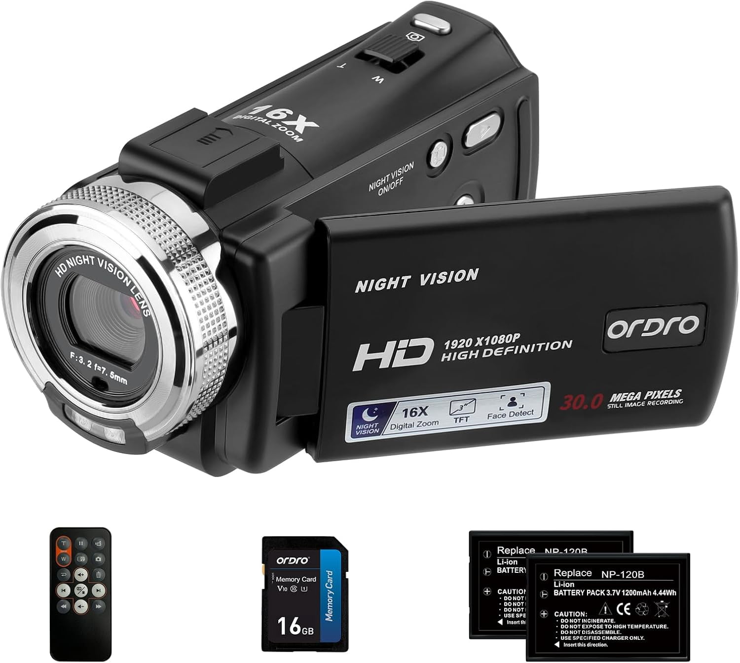 Camcorders HDV-V12 HD 1080P Video Camera Recorder Infrared Niht Vision ...