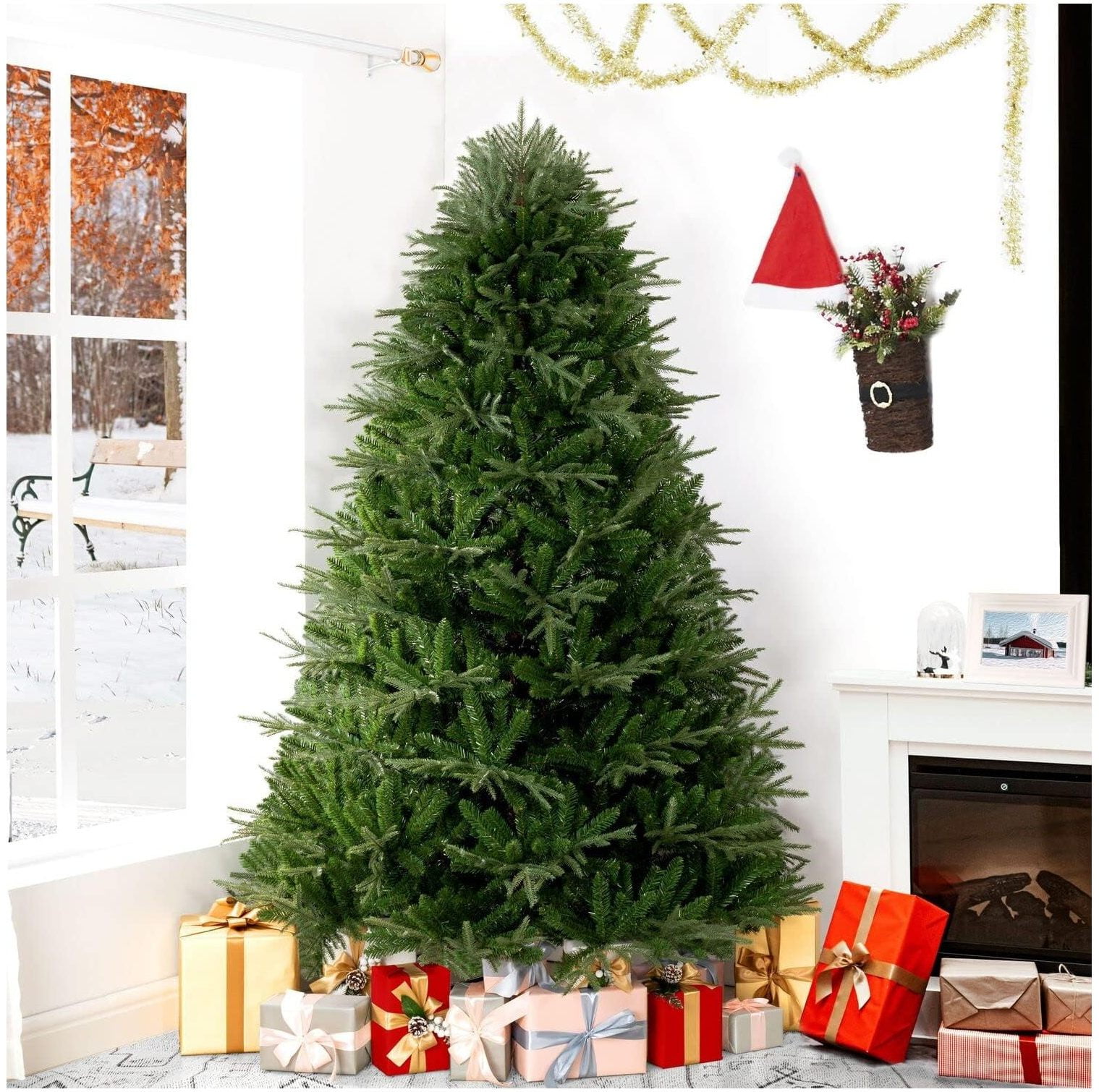 Camden 6.5ft Prelit Artificial Christmas Tree with Foot Pedal, 2041 ...