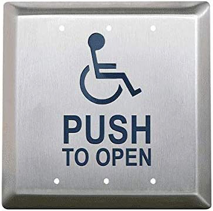 Camden CM-45/4 - Square Push Plate Switch - w/Push to Open Sign - 4-1/2 ...