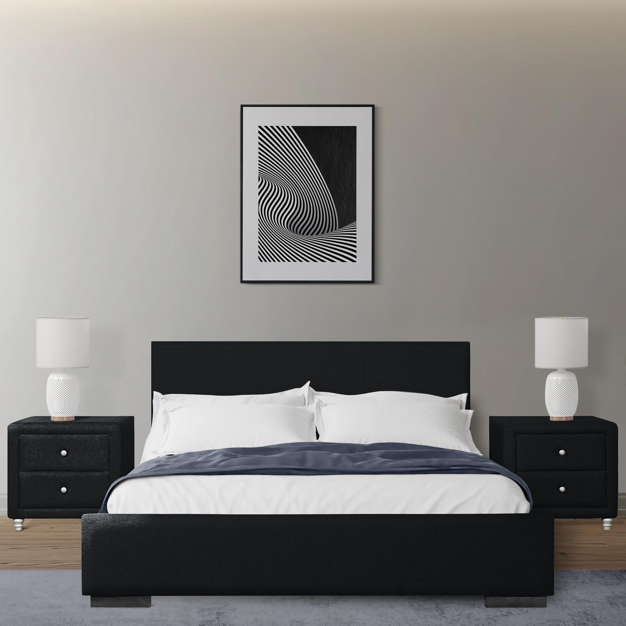 Camden Isle Abbey Platform Bed | Upholstered | Low Profile | Queen ...
