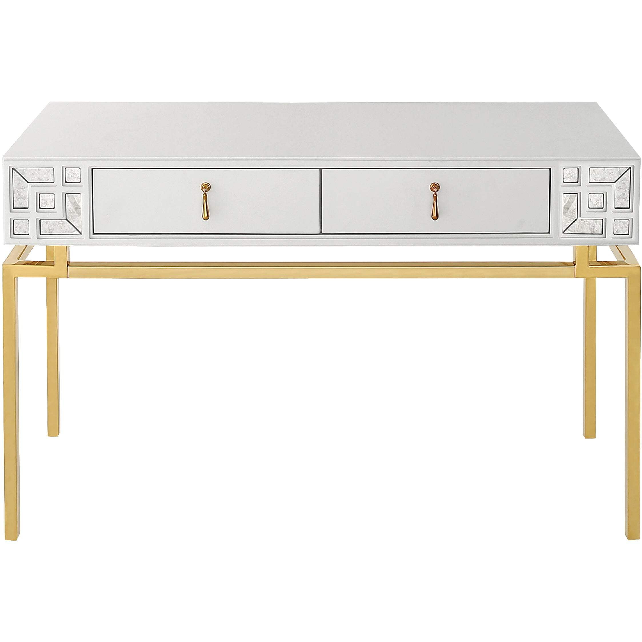 Camden Isle Dynasty Wood Console Table with Gold Stainless Steel Legs ...