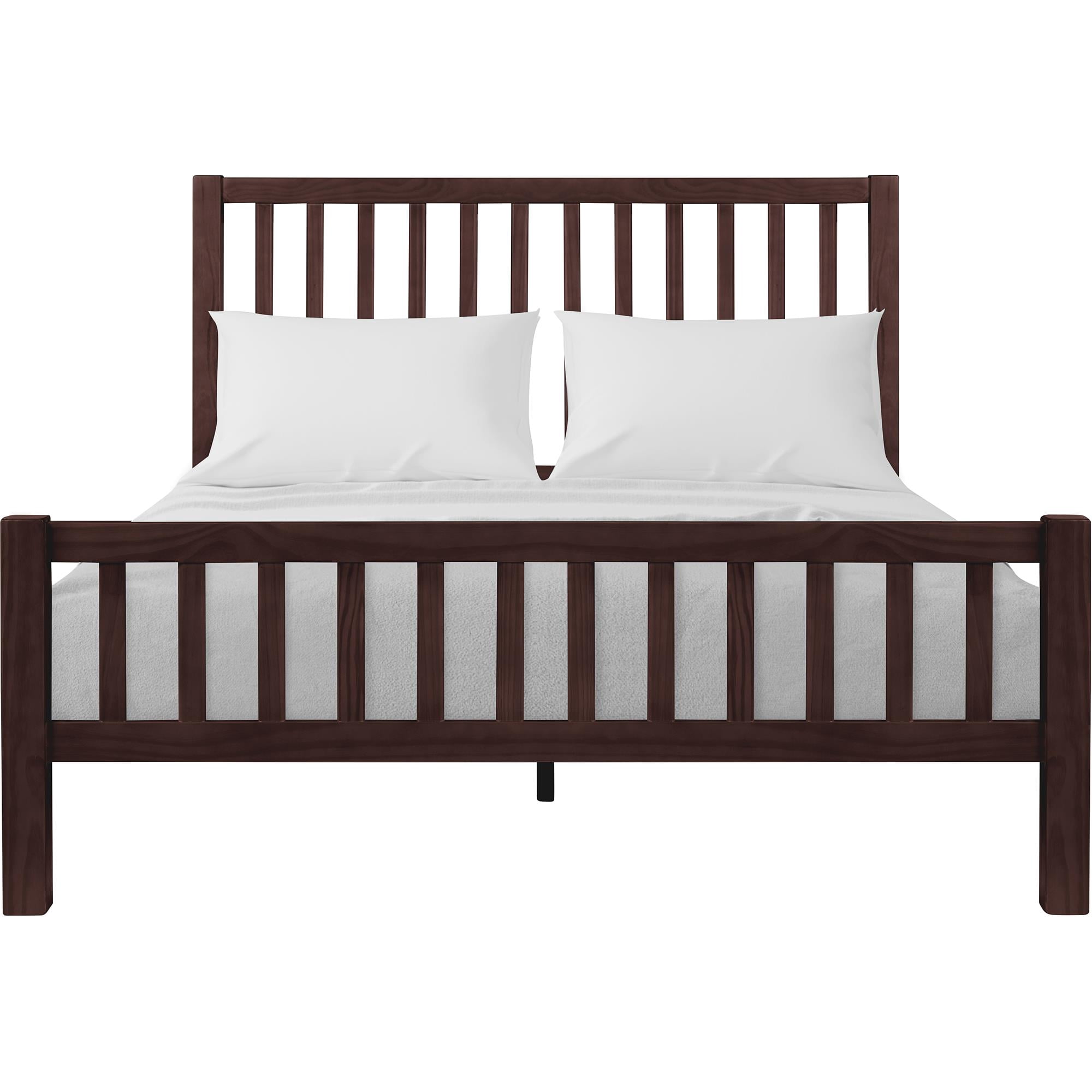 Camden Isle Hampton Platform Bed | Slatted Headboard | Queen, Espresso ...