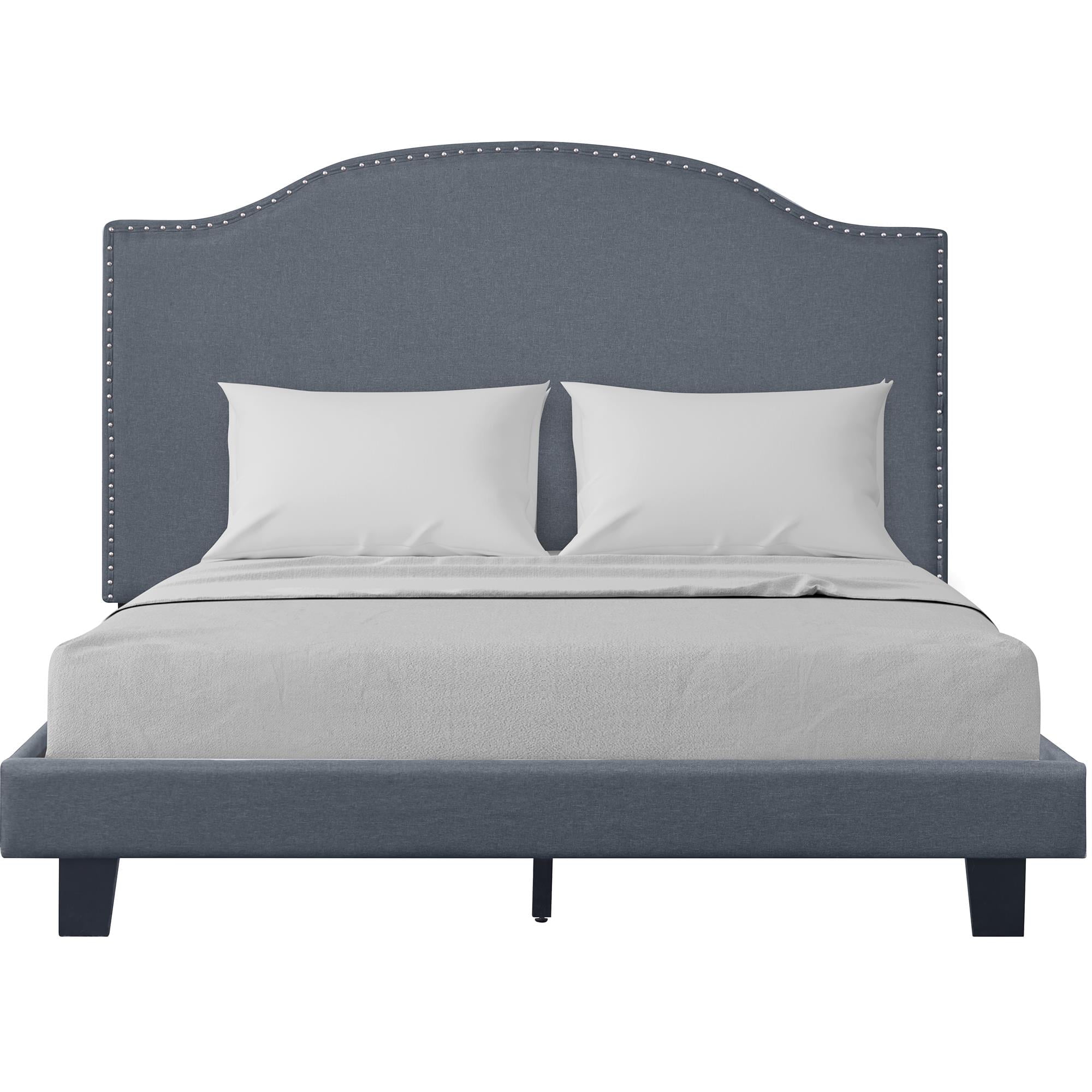 Camden Isle Madison Platform Bed | Camelback Headboard | Queen, Gray ...
