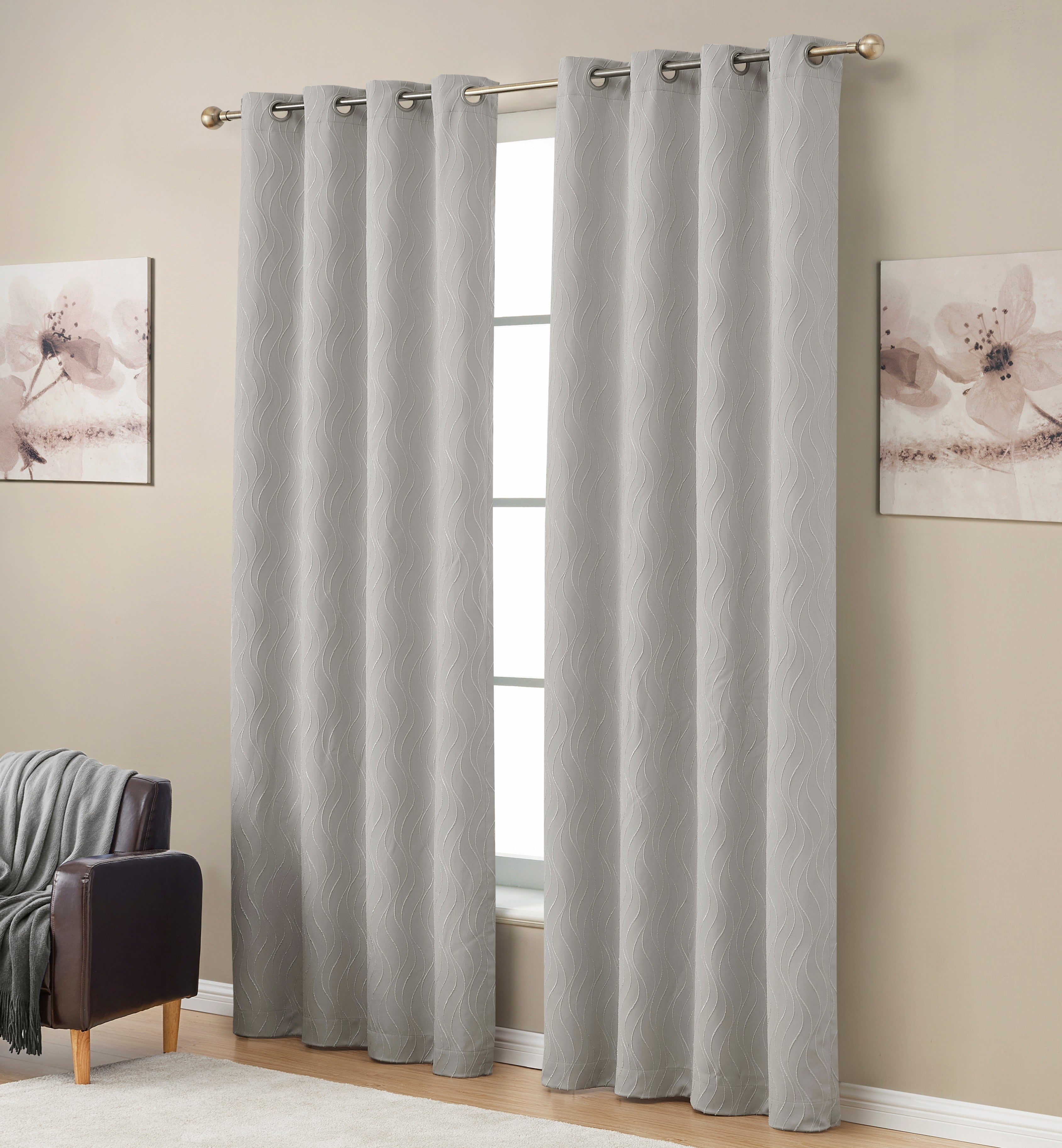 Camden Jacquard 100% Blackout Grommet Curtain Panels - Walmart.com