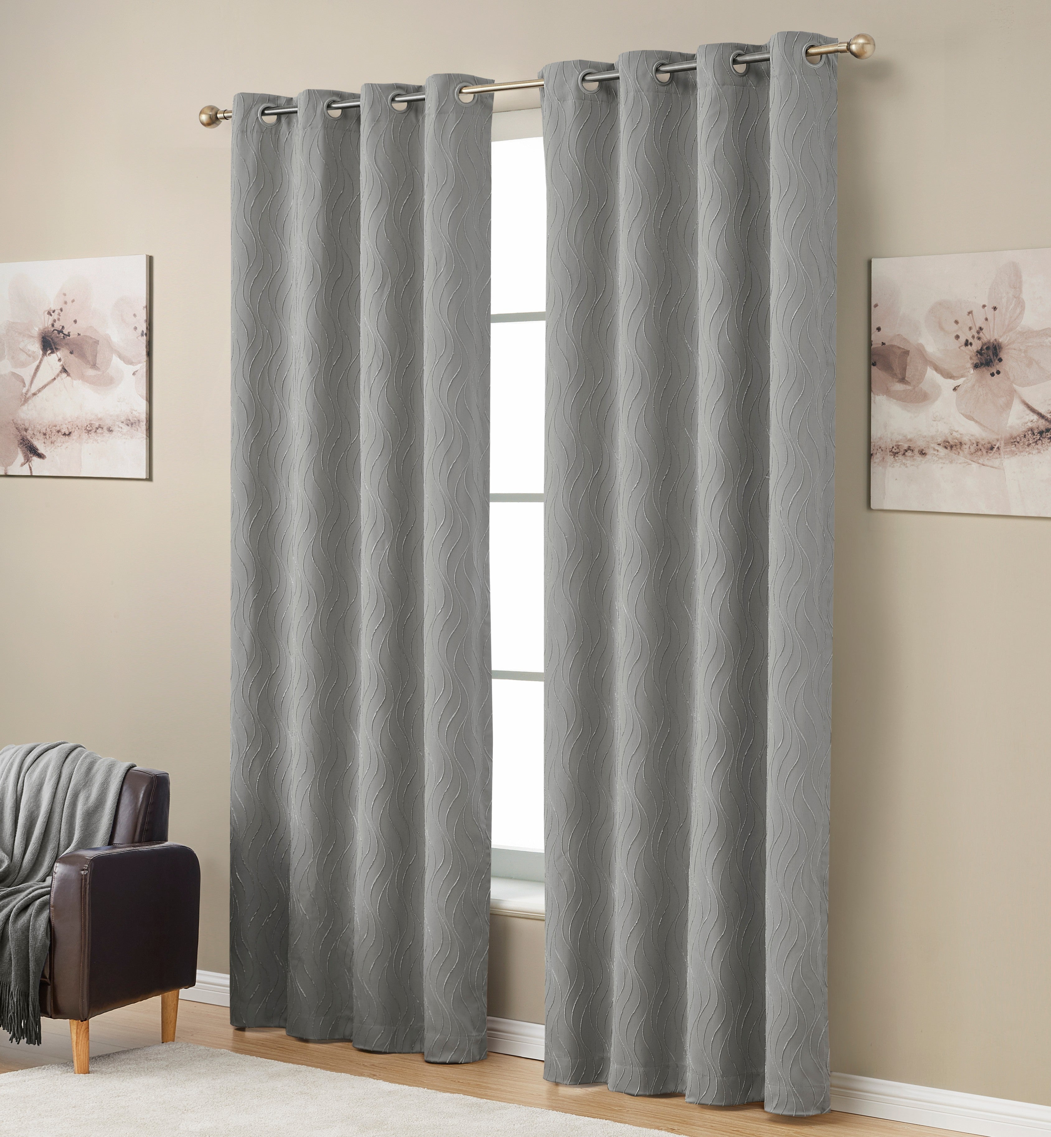 THD Spring 100% Blackout Thermal Energy Efficient Window Curtain Grommet Panels Living Room ...