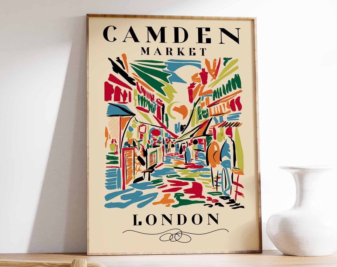 Camden Market Poster, London Print, London Art, London Poster, London ...