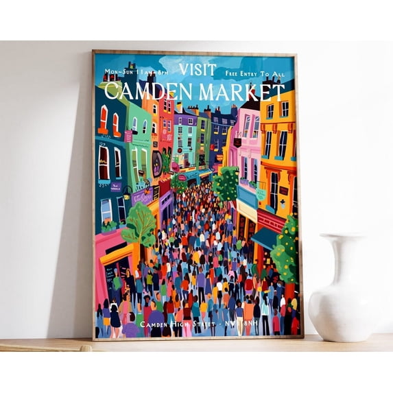 Camden Market Print London Tourism Poster London Travel Art Camden ...