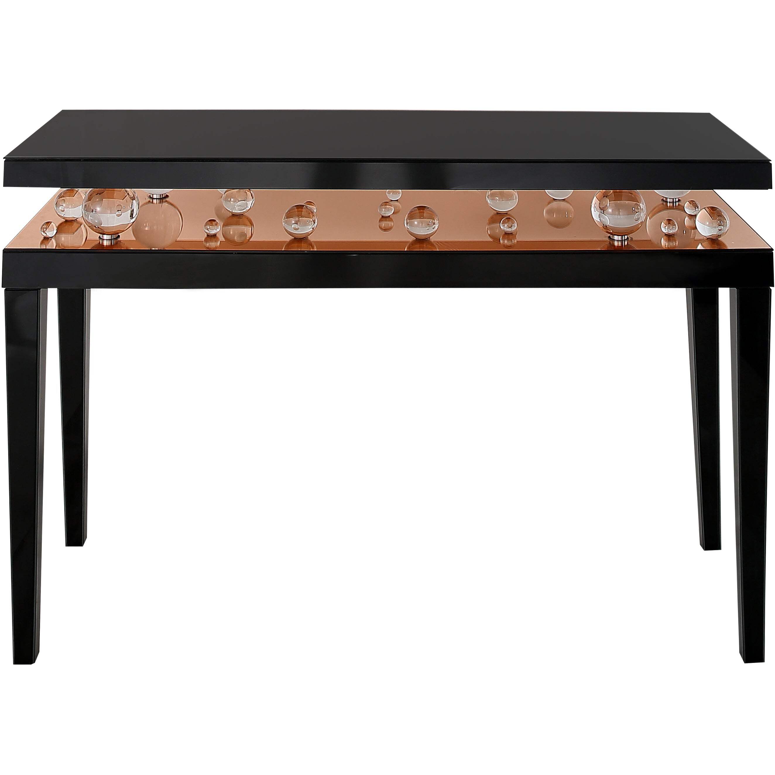 Camden isle Gelenau 51.2 in. Rose Gold Rectangle Glass Console Table ...