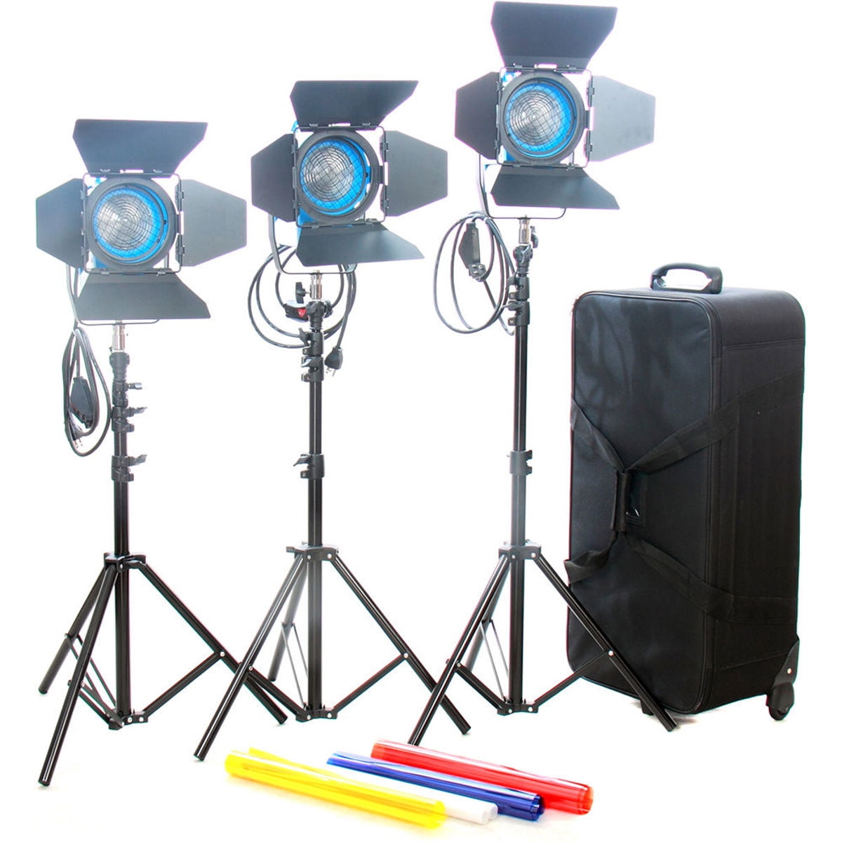Came-TV 3x 650W Fresnel Tungsten Continuous Spot Video Studio Lights ...