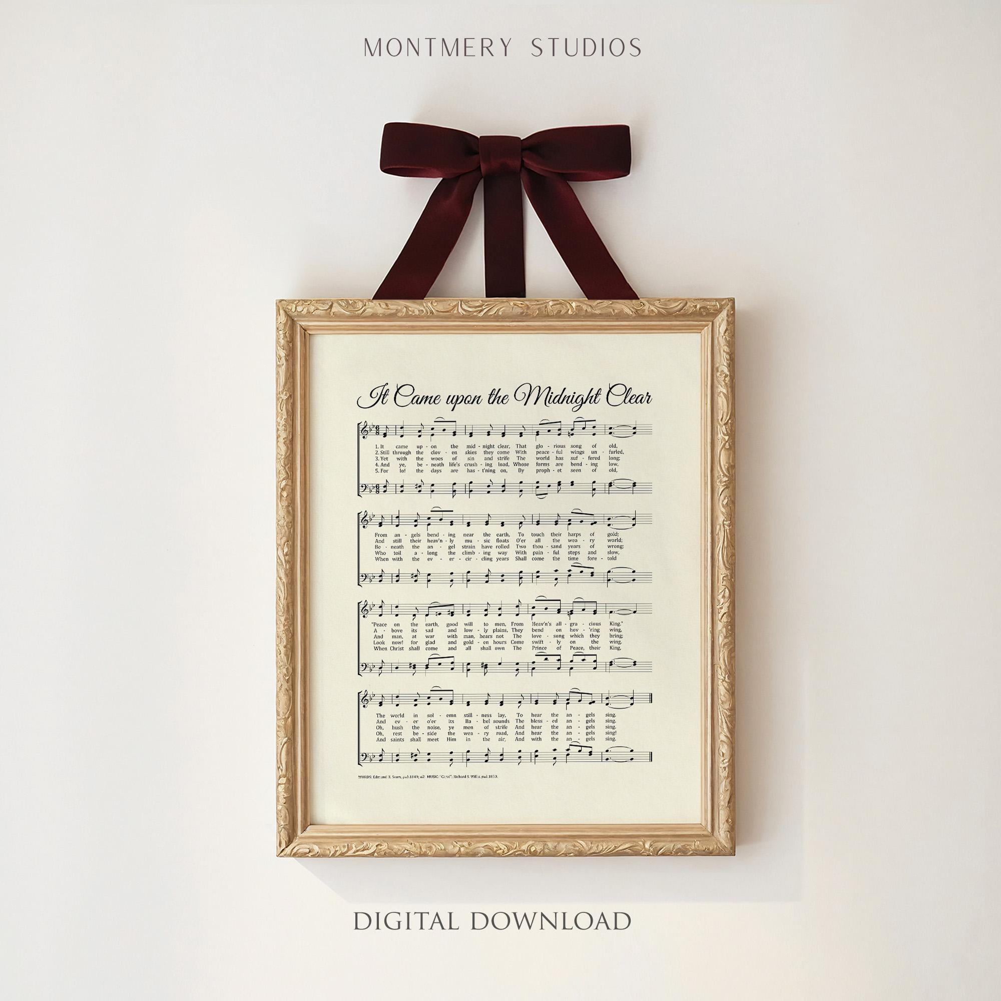 It Came Upon The Midnight Clear Hymn, Nativity Sheet Music, Hymns Sheet ...