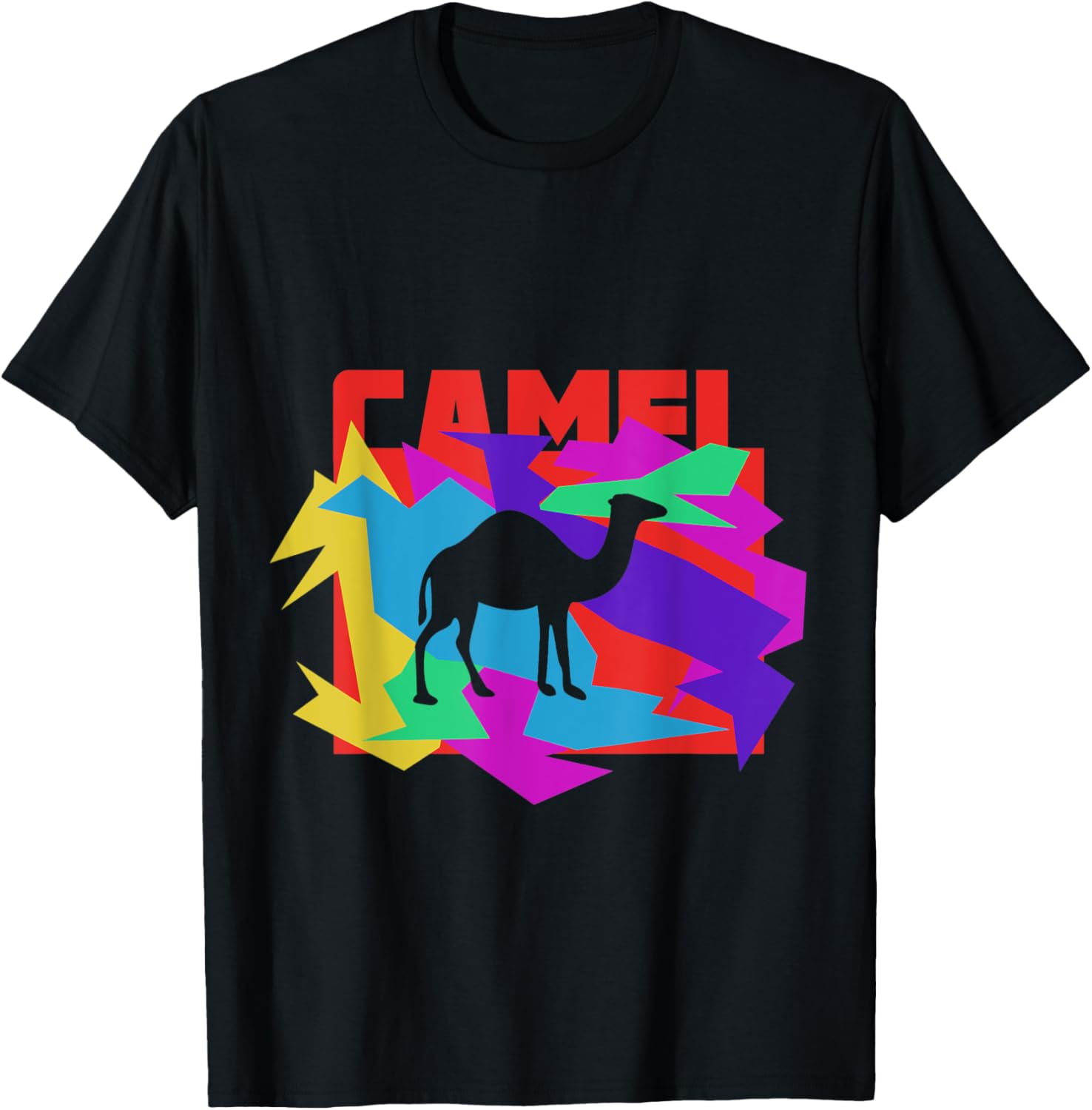 Camel Animal Mosaik Puzzle T-Shirt men and women can wear, black, white ...