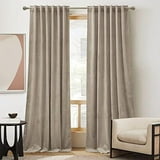 Camel Beige Velvet Curtains 102 inches, Back Tab Soft Fabric Room ...