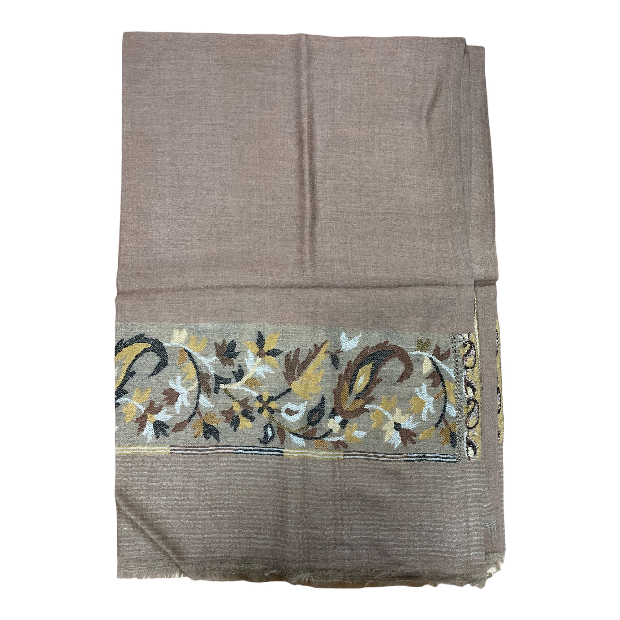 Camel Beige Woollen Scarves for Women with Simple Chic Floral Prints ...