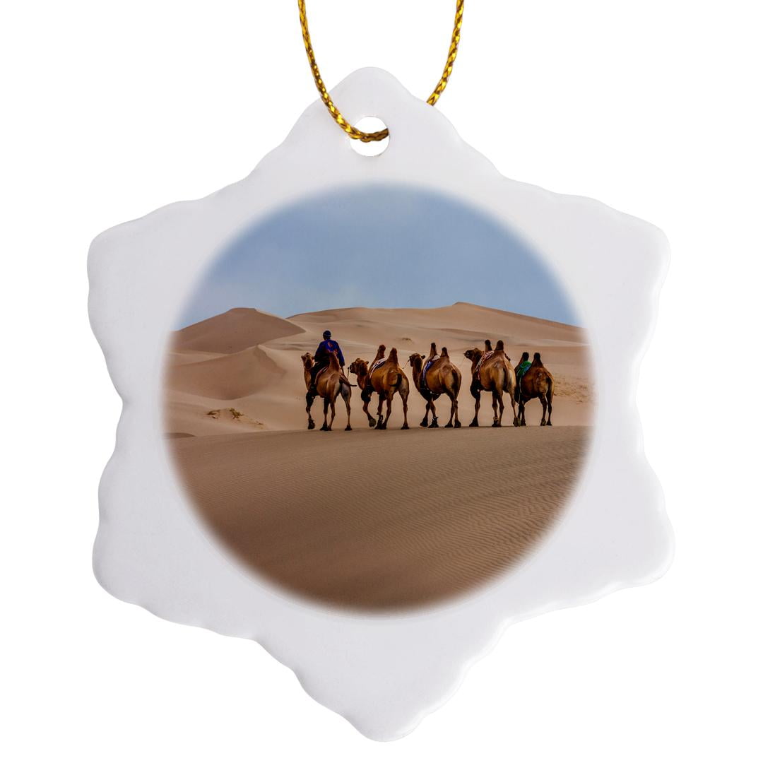 3drose, Camel Caravan in the Dunes. Gobi Desert. Mongolia., 3 inch ...