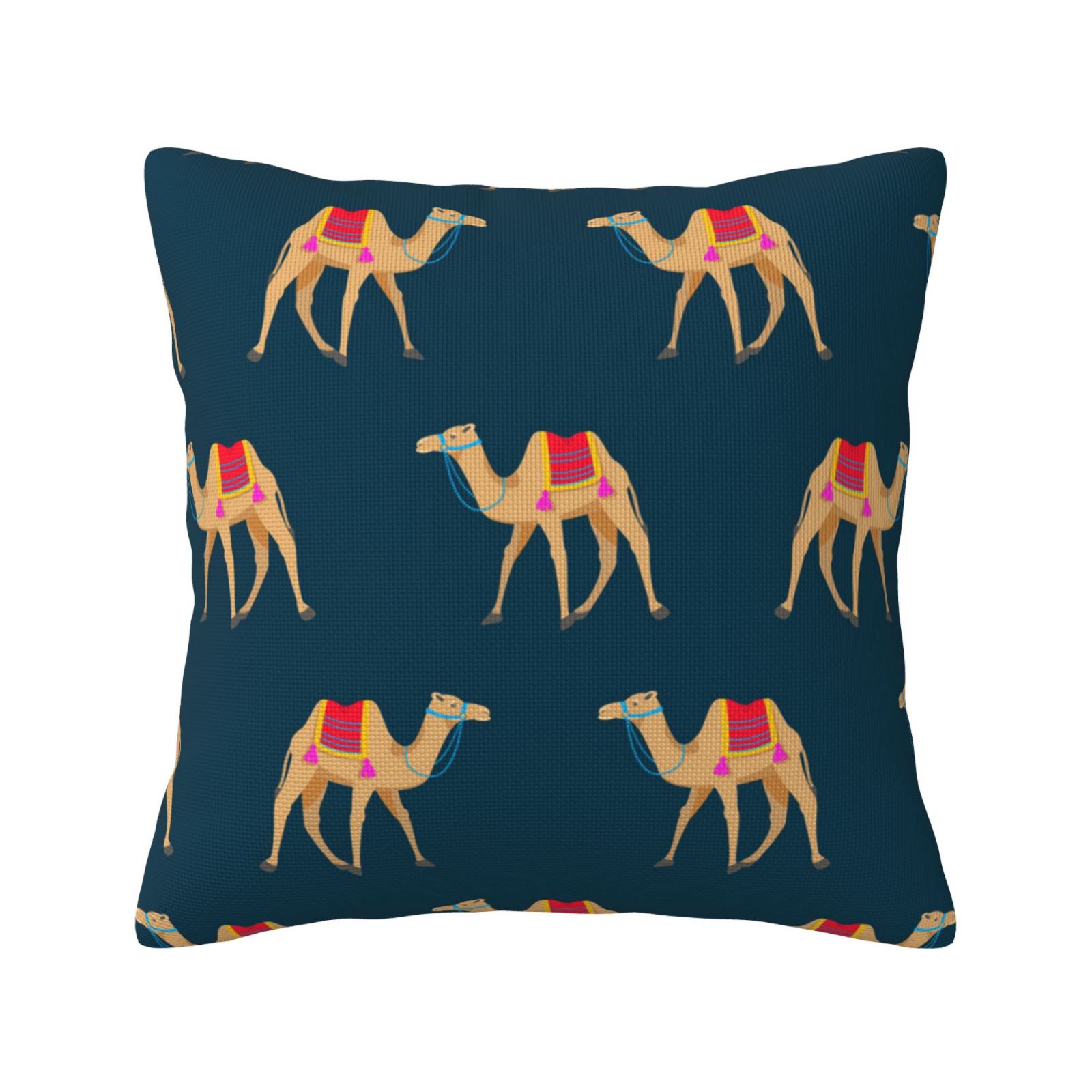 Camel Cartoon On Blue Pillow Cover Decorative Throw Pillowcase Soft ...