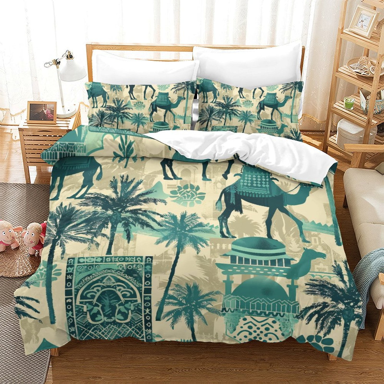 Camel Castle Palm Printed Bedspreads Kids Adult Creative Quilt Cover ...