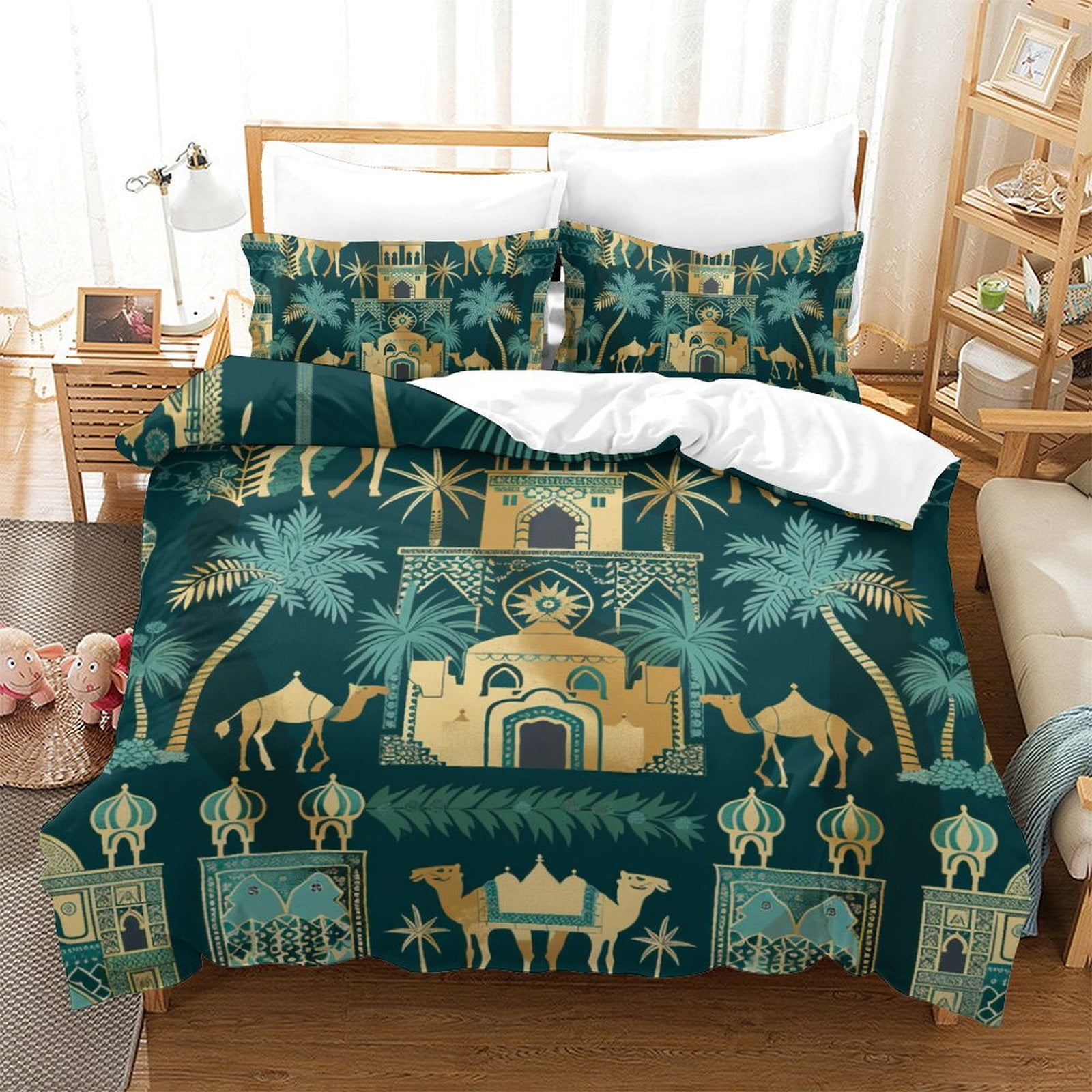 Camel Castle Palm Printed Bedspreads Kids Adult Creative Quilt Cover ...