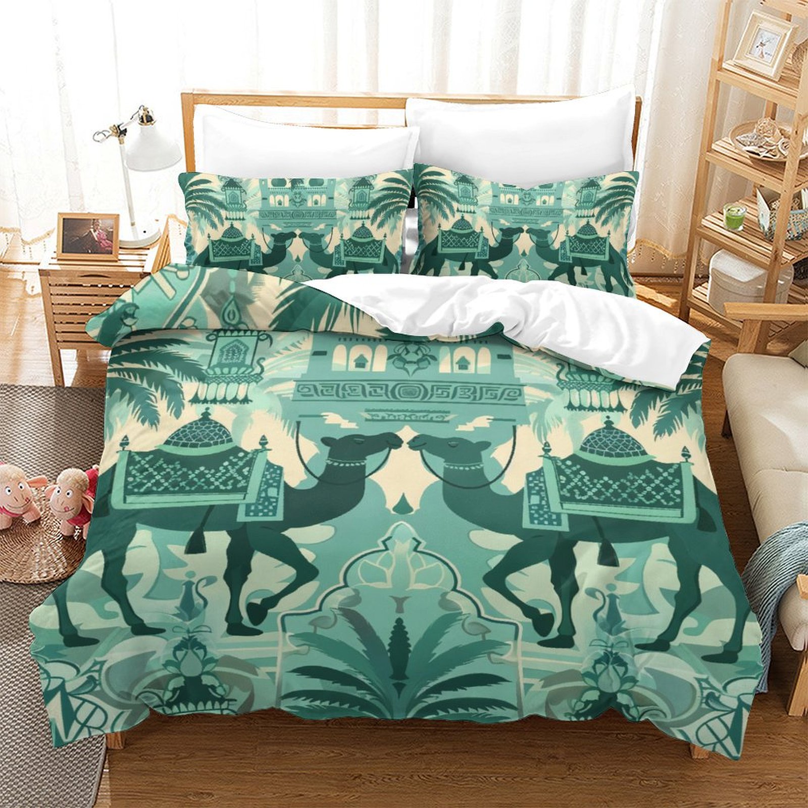Camel Castle Palm Printed Bedspreads Kids Adult Creative Quilt Cover ...