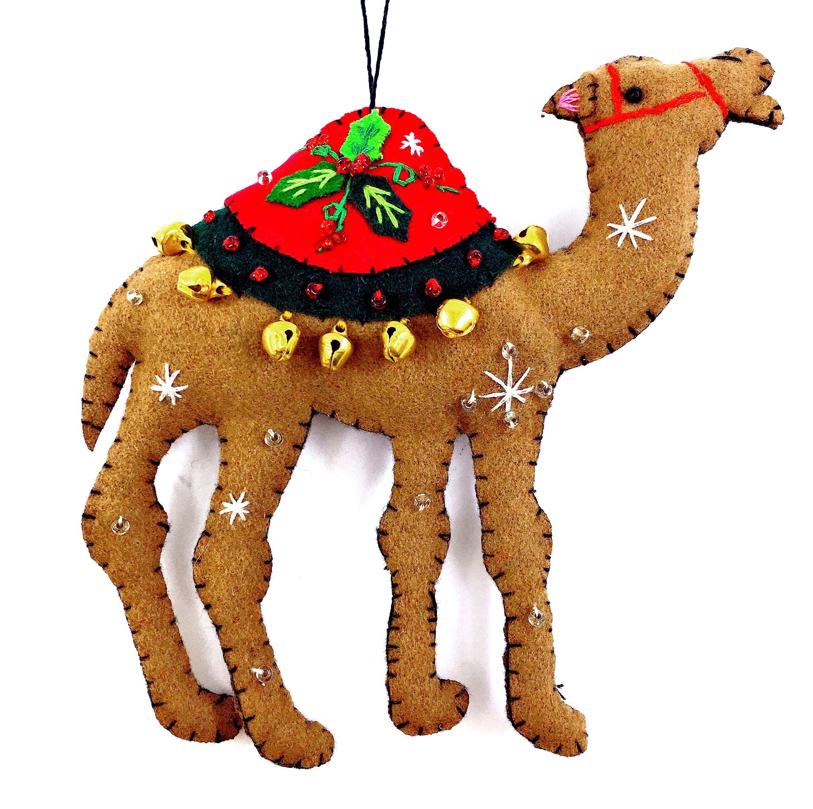 Camel Christmas Tree Ornament with Bells - Handmade - Walmart.com