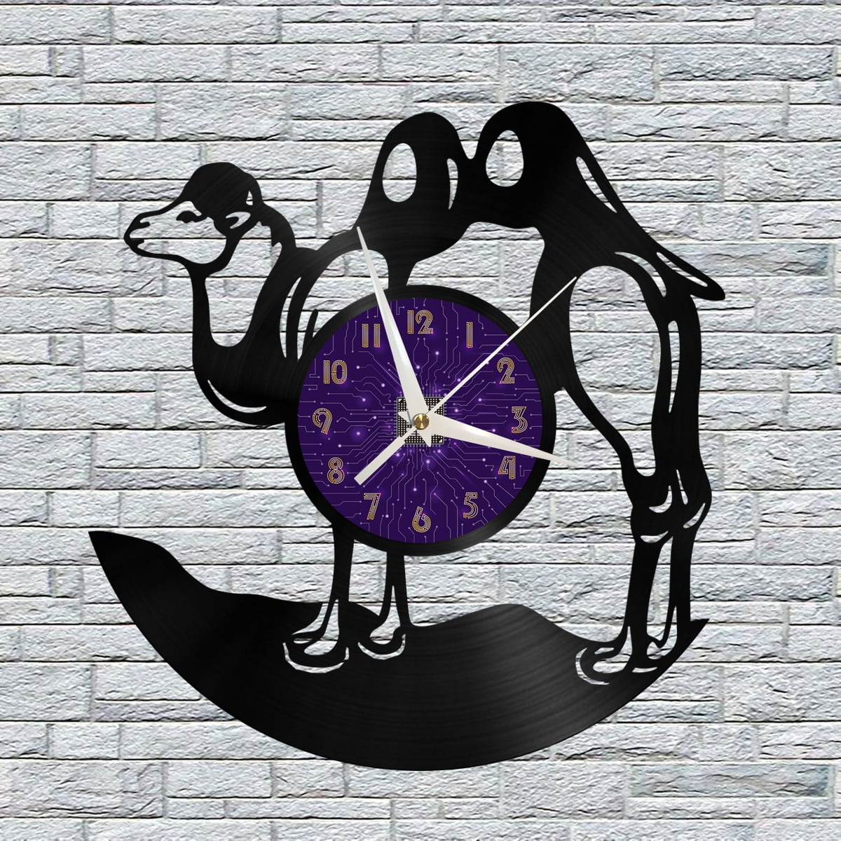 Camel Decoration Vinyl Wall Clock, Vinyl Record Clock Wall Art Silent ...