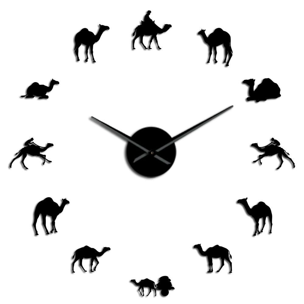 Camel Desert Spirit Animals Frameless Wall Clock Stickers, DIY Modern ...