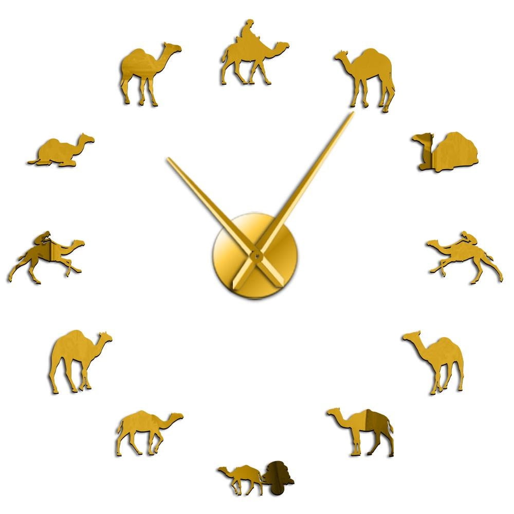 Camel Desert Spirit Animals Frameless Wall Clock Stickers, DIY Modern ...