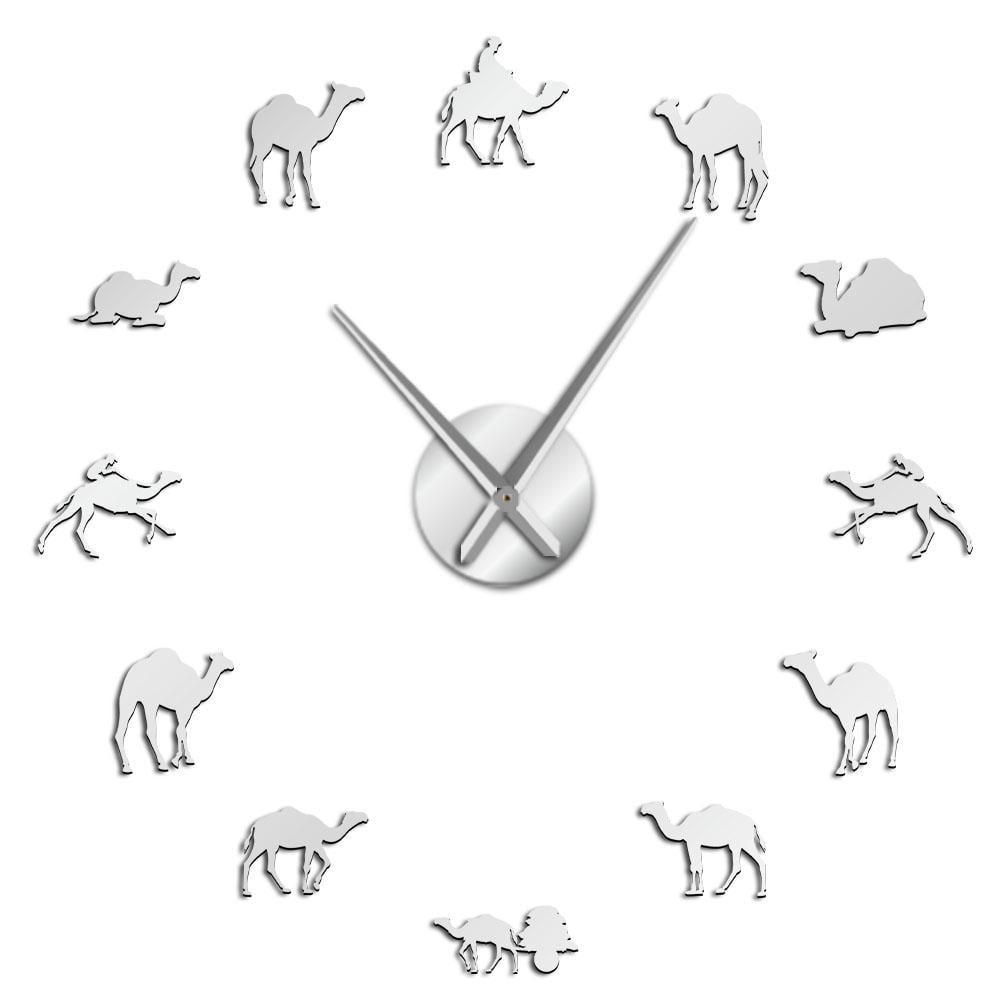 Camel Desert Spirit Animals Frameless Wall Clock Stickers, DIY Modern ...