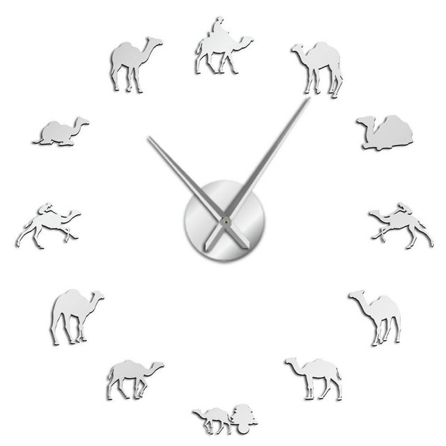 Camel Desert Spirit Animals Frameless Wall Clock Stickers, DIY Modern ...