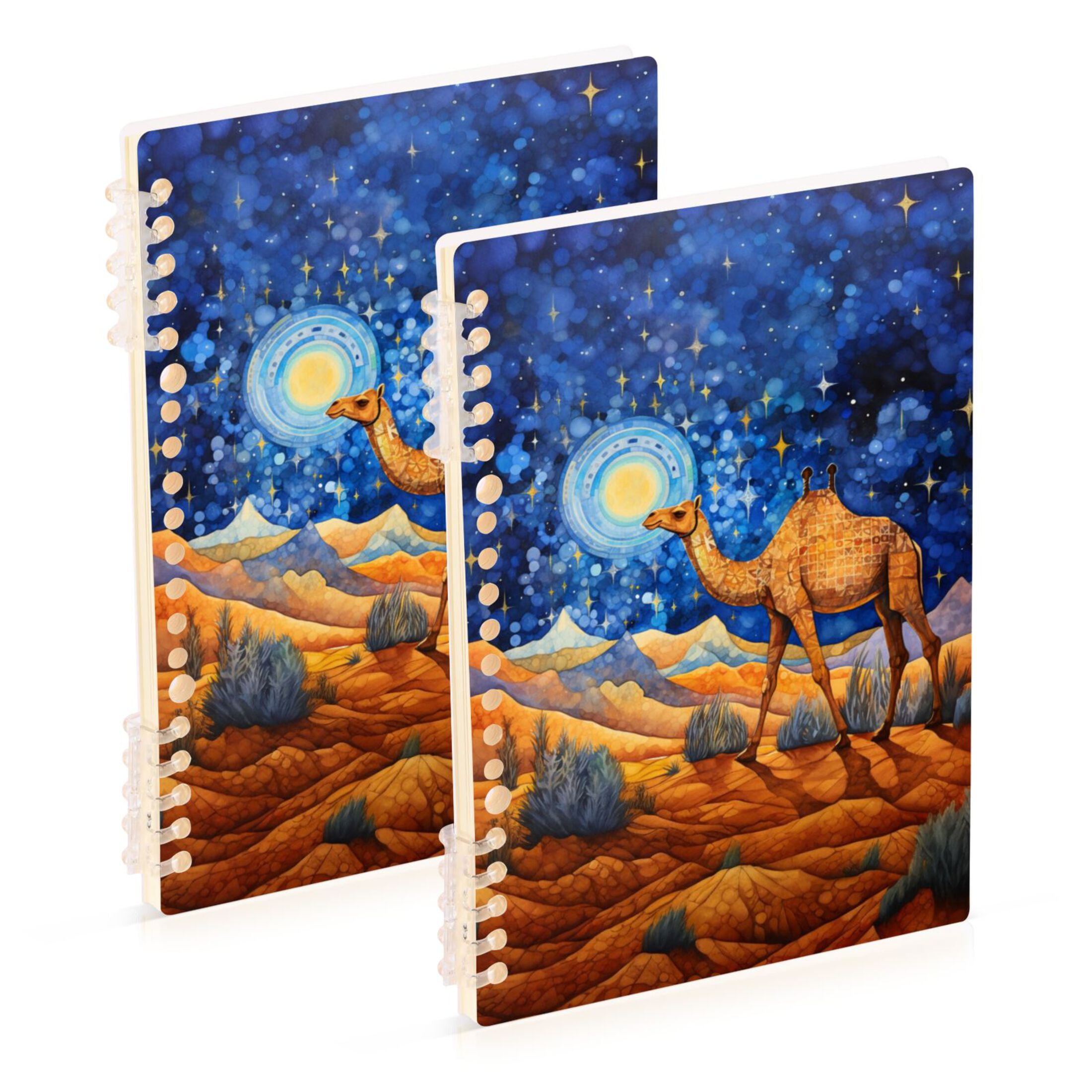 Camel Desert Starry Sky Ring Binder Notebook Journey Note Diary College ...